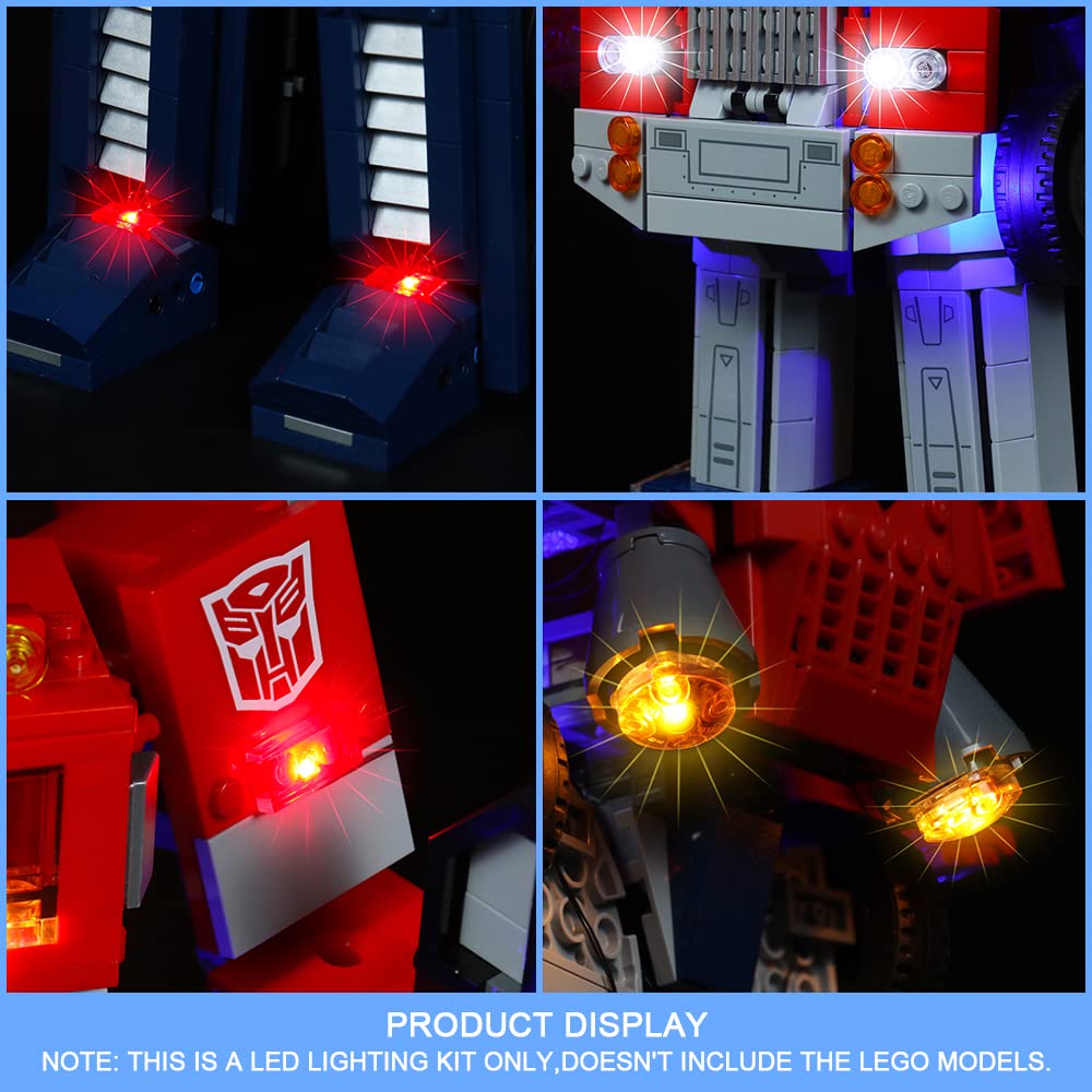 VONADO LED Light Kit Compatible with Lego Optimus Prime 10302, DIY Lighting Compatible with Lego Transformers Figure Set (NO Lego Model), Creative Decor Lego Lights (ONLY Lights)