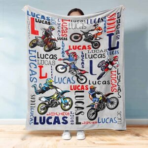 izi pod personalized dirt bike blanket- custom baby blanket- motorcycle bedding set baby name blanket- baby shower blanket