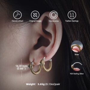 COPPERTIST.WU Ouroboros Earrings Snake Huggie Hoop Earrings Earrings for Women Men