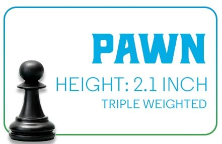 Chess Geeks 3X Triple Weighted Chess Pieces Only - Modern Style - Heavy Weighted Pieces - 32 Pieces + 2 Extra Queens - Total Weight 2.5lb - King 4" Tall