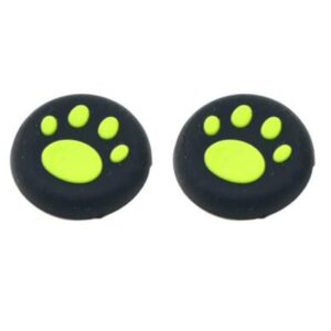 Silicone Thumb Grip Cap Gamepad Joystick Cover Case for Sony PS3 PS4 Slim Pro Xbox One 360 Controller Cat Paw（Green）