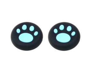 silicone thumb grip cap gamepad joystick cover case for sony ps3 ps4 slim pro xbox one 360 controller cat paw（blue）