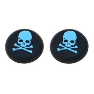 Silicone Skull Thumb Grip Cap Gamepad Joystick Cover Case for Sony PS3 PS4 Slim Pro Xbox One Xbox 360 Controller (Blue)