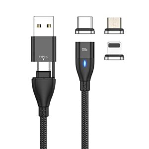 BoxWave Cable Compatible with Acer Spin 5 (SP513-54N) - MagnetoSnap PD AllCharge Cable (100W), Magnet PD 100W Charging Cable USB Type-C Micro USB for Acer Spin 5 (SP513-54N) - Jet Black