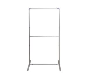 bannerbuzz ez extend display banner stand, hardware only, durable light weight portable easy to assemble, multi-purpose for indoor outdoor advertising and displays (4' w x 6.5' h feet)