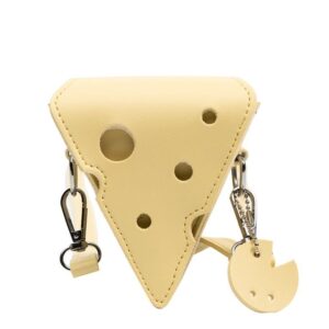 pu coins bag handbag exquisite cheese shape purses triangle lipstick headphone small crossbody bags yellow