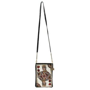 Mary Frances Queen of Wine Beaded Playing Card Crossbody Handbag, Multi