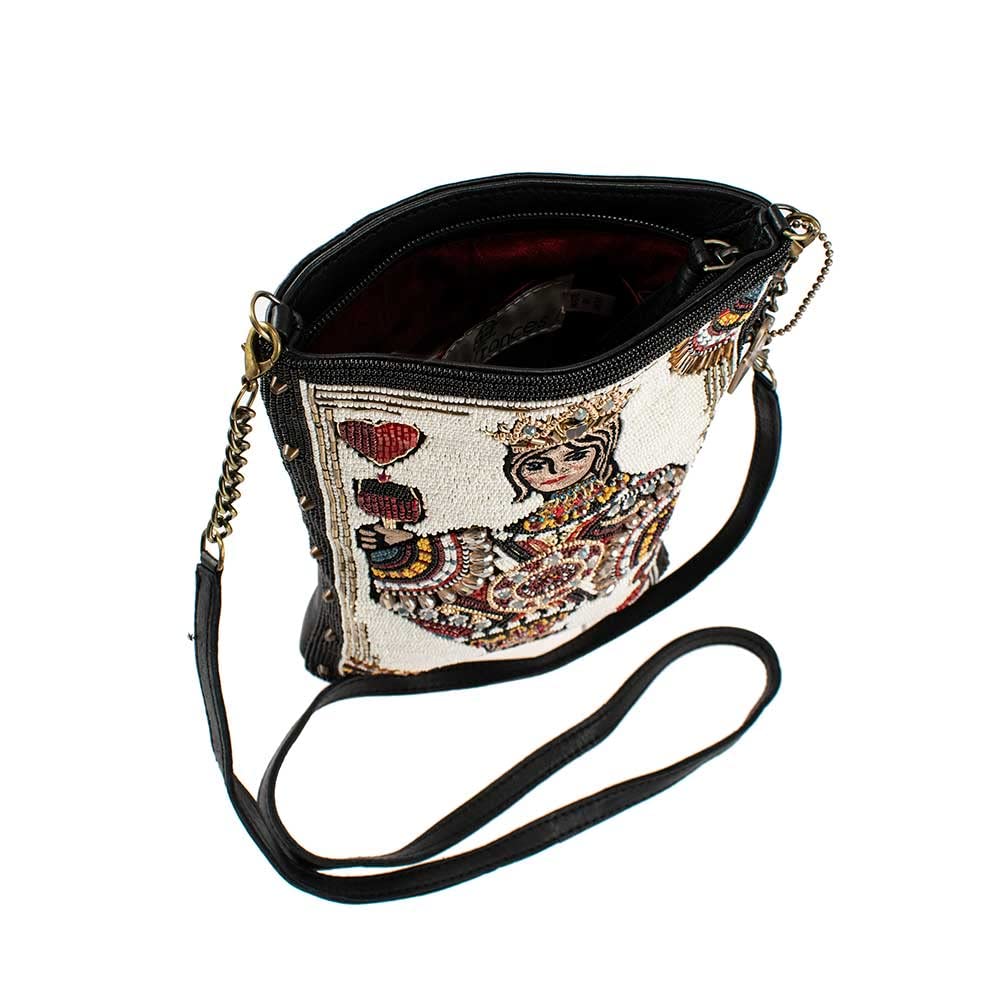 Mary Frances Queen of Wine Beaded Playing Card Crossbody Handbag, Multi