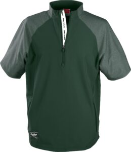 rawlings mens short sleeve cage jacket shirt, dark green, large us