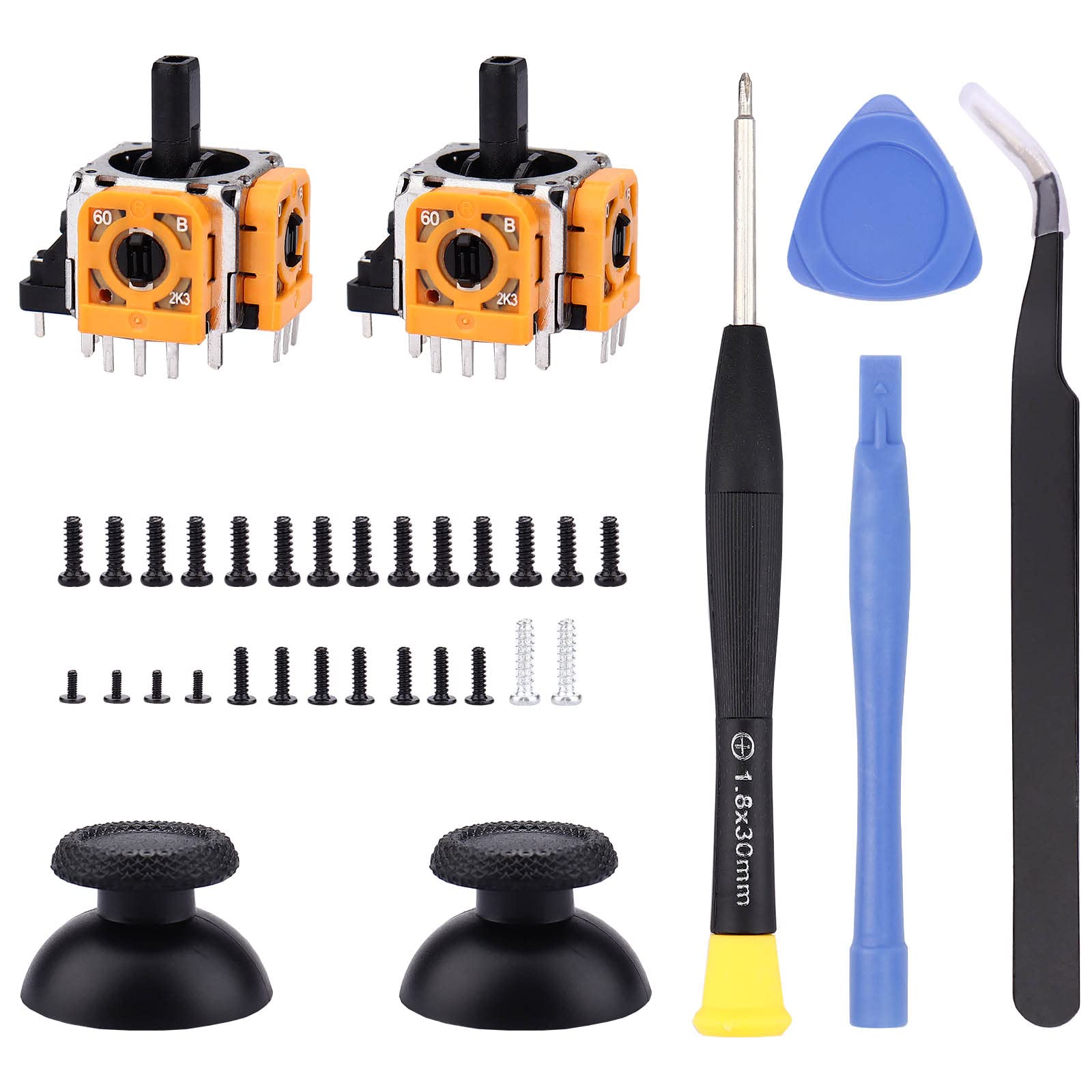 Ikpek 2pcs Analog 3D Joysticks Repair Kit for DualSense PS5 Controller, Joysticks Replacement Part with Repair Screwdriver Kit for Playstation 5 Controller