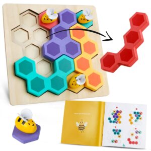 brain teasers logic game learning toys matching puzzle for 3 year olds wooden beehive puzzle board games montessori preschool educationl toy for kid childs