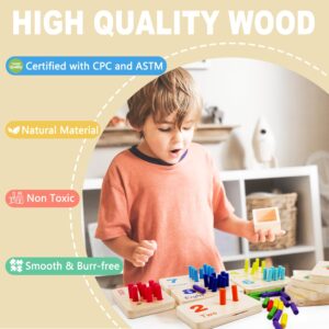 Wooden Number Counting Peg Board, Montessori Kids Math counters, Montessori Counting Toys for 3 4 5 Years Old Kids, Toddler Preschool Learning Toys, Kindergarten Homeschool Autism Learning Materials