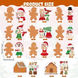 55 Pieces Christmas Crafts Kits for Kids Christmas Arts and Crafts DIY Christmas Gingerbread Ornaments Kit Make Your Own Christmas Gingerbread Man Craft Projects for Kids Ages 3 4 5 6 8 10