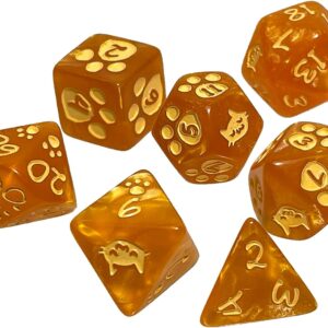 Steve Jackson Games Kitten Polyhedral Dice Set Orange