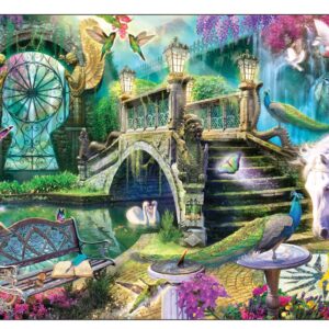 Buffalo Games - Enchanted Garden - 1000 Piece Jigsaw Puzzle for Adults Challenging Puzzle Perfect for Game Nights - 1000 Piece Finished Size is 26.75 x 19.75