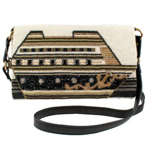 mary frances on the sea beaded cruise ship crossbody clutch handbag, mjulti