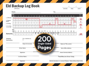 eld backup driver log book: 200 single-sided pages of dot eld log book. carbonless drivers daily log for truckers | size 8” x 6”.