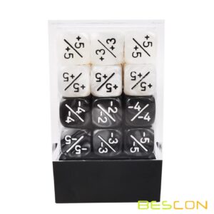 36pcs 12mm Positive and Negative Dice Counters Set, Small Token Dice Loyalty Dice Compatible with MTG, CCG, Card Games