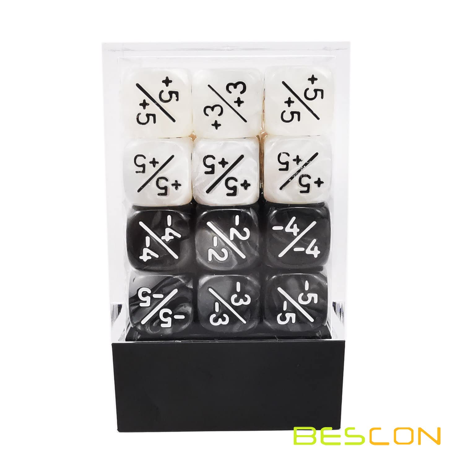 36pcs 12mm Positive and Negative Dice Counters Set, Small Token Dice Loyalty Dice Compatible with MTG, CCG, Card Games