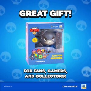 P.M.I. Brawl Stars Action Figure | Crow Figure | 4.5-Inch-Tall Collectibles | Brawl Stars Toy Figurine| Ofically Licensed Toys, Supercell, Gift for Video Gamer - Articulated Figure