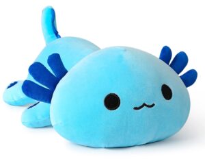 onsoyours cute axolotl plush, 19" soft large stuffed animal salamander big plush pillow, kawaii plushie toy for kids (blue axolotl a, 19")