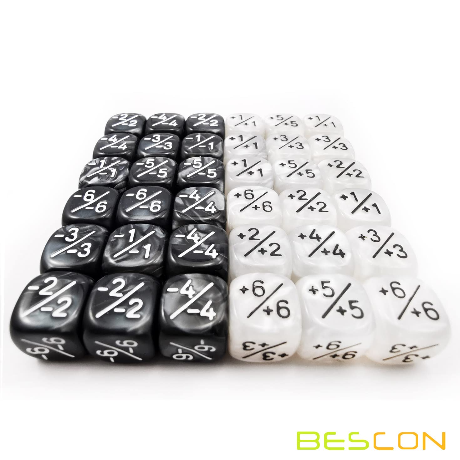 36pcs 12mm Positive and Negative Dice Counters Set, Small Token Dice Loyalty Dice Compatible with MTG, CCG, Card Games