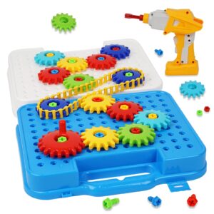 iiromeci gears toys for kids ages 4-8, stem educational construction toys, super building toy set for boys and girls, engineering building blocks creative learning toy set