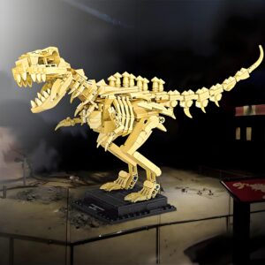 Ulanlan Dinosaur Building Toy 523 PCS, T. rex Dinosaur Fossil Exhibition Building Kit, Creative Build and Display Model, Great DIY Project Toy Playset for Boys and Girls Ages 6+