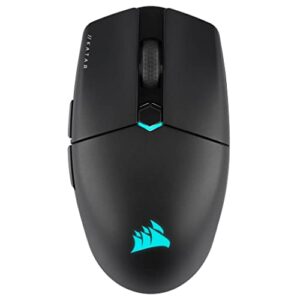 corsair katar elite wireless gaming mouse - ultra lightweight, marksman 26,000 dpi optical sensor, sub-1ms slipstream wireless connection, up to 110 hours of rechargeable battery life - black