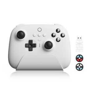 8bitdo ultimate bluetooth controller with charging dock, bluetooth controller wireless switch controller for switch and windows(white)