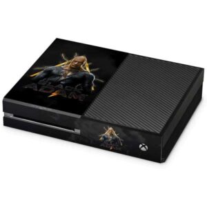 skinit decal gaming skin compatible with xbox one console - officially licensed warner bros dc black adam design