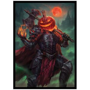 fantasy north - the pumpkin king - 100 smooth matte tcg trading card sleeves - fits magic mtg commander pokemon and other card games - playing card sleeves