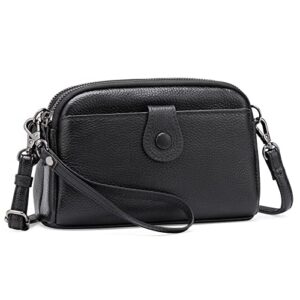 gaekeao crossbody bags for women small genuine leather shoulder purse cross body bag with wristlet top zipper