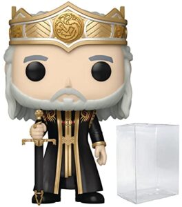 pop house of dragon - viserys targaryen funko vinyl figure (bundled with compatible box protector case), multicolored, 3.75 inches