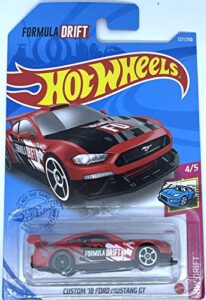 hot wheels - custom '18 ford mustang gt - red - hw drift