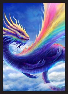 mtg sleeves 50 mtg standard card sleeves deck protector - rainbow dragon