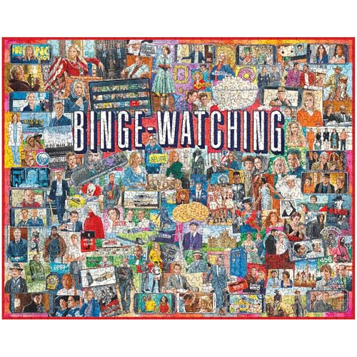 White Mountain Puzzles - Binge Watching - 1000 Piece Jigsaw Puzzle for Adults - Fun Family Activity - 24"x30"