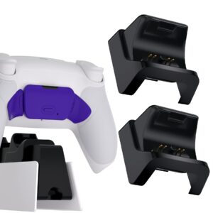 black risedock kit extension stand for ps5 controller charging dock extremerate rise & rise4 remap kit, redesigned charging station extenders for ps5 controller hexgaming rival, rival pro & ultimate