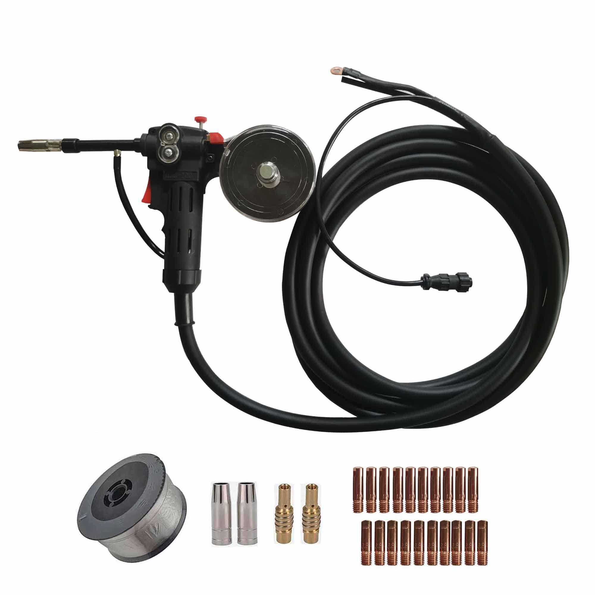 INTSUPERMAI Aluminum Spool Gun Fit Miller Miller Matic 210 Spoolmate 3035 Welder with 16.4ft Cable Lead 20pcs Conductive Nozzles DC24V