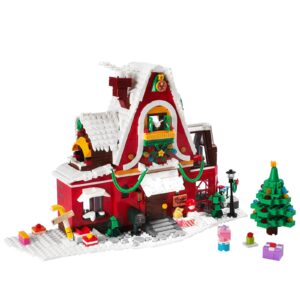 gevinst christmas house building blocks set, with led light, small christmas tree, advent calendar 2024 gingerbread house toy for boys & girls and adults (1301 pieces)