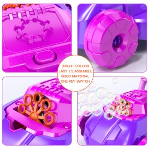 TEMI Pink and Purple Bubble Lawn Mower for Toddlers 3 4 5 6 7 8, Bubble Machine, Outdoor Toys, Outside Toys for Toddlers, Christmas, Easter Birthday Gifts for Preschool Boys Girls