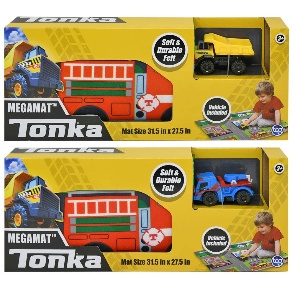 Tonka Truck Mega Mat with Vehicle Set for Kids - Bundle with Tonka Truck Playmat with Vehicle, Bonus Stickers and More | Tonka Toys for Boys 3-5