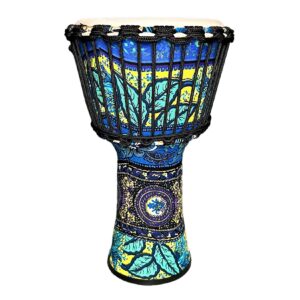 ruoswte 8.5 "djembe drum, bongo drum, percussion music, sheepskin drum face, professional tuning, hand drum（maple blue）