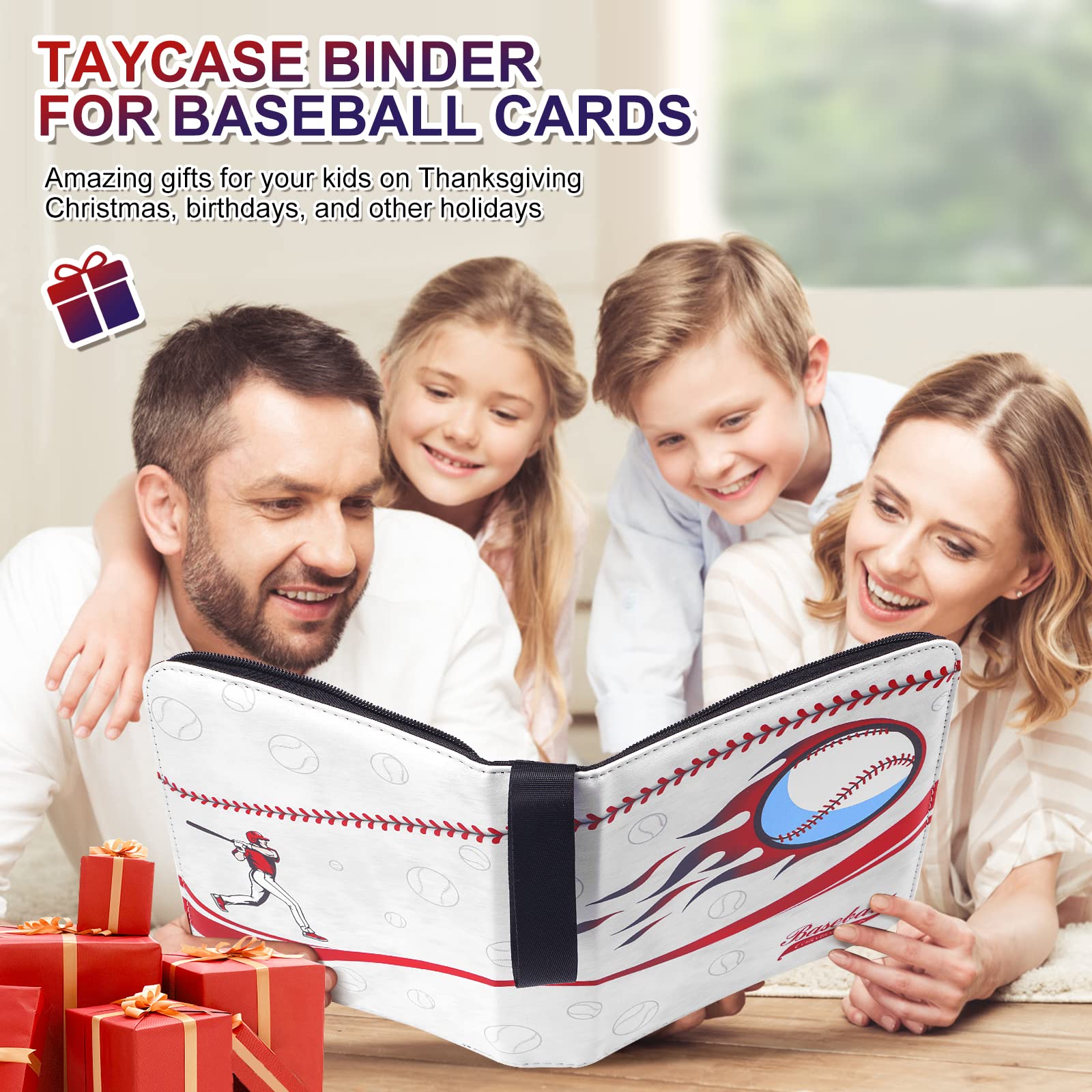 TAYCASE Small - 440 Pockets Display Album, Faux Leather Material, White Color, Compatible with Trading Cards, Sports Cards, Polaroid Photos, and More