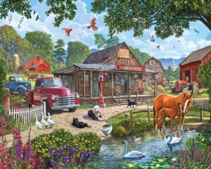 white mountain - rustic general store, 1000 piece jigsaw puzzle, classic puzzle, farm puzzle