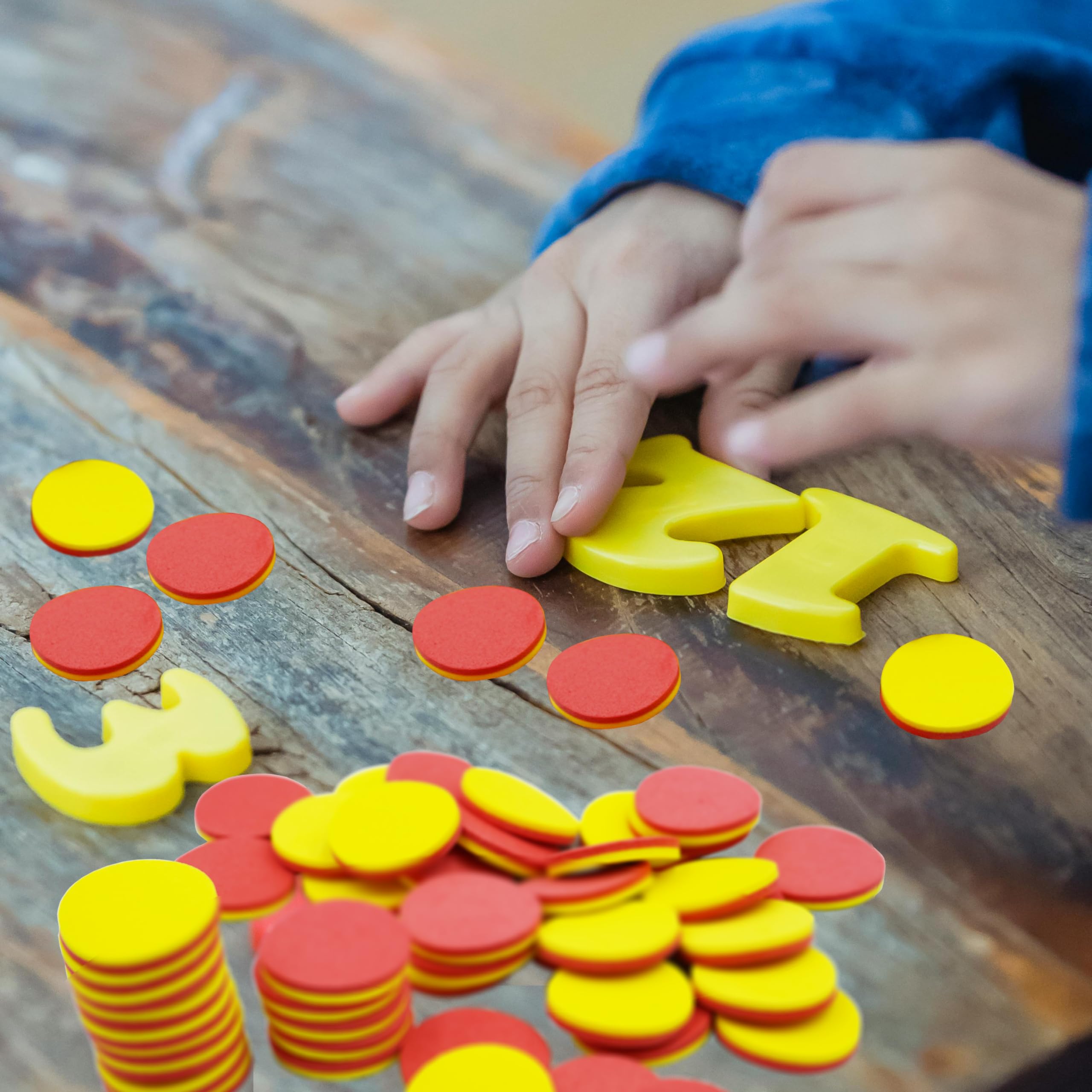 DNB 2-Color Foam Counters - 1 Inch Red-Yellow Double-Sided Math Counters, Early Learning Counting Chips, 1000 Pieces