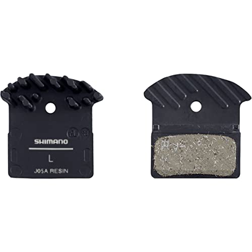 SHIMANO J05A-RF Disc Brake Pad and Spring - Resin Compound, Finned Aluminum Back Plate