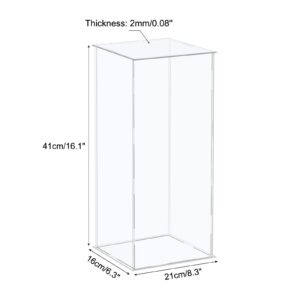 MECCANIXITY Acrylic Display Case Plastic Box Cube Storage Box Clear Assemble Showcase 8.3x6.3x16.1 Inch for Collectibles