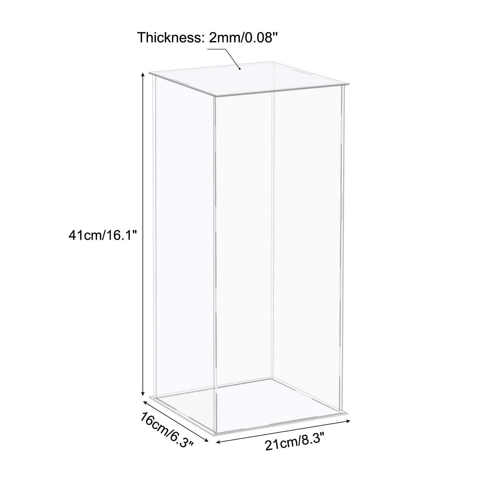 MECCANIXITY Acrylic Display Case Plastic Box Cube Storage Box Clear Assemble Showcase 8.3x6.3x16.1 Inch for Collectibles