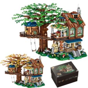 loz mini blocks 1033 treehouse building set, 4761pcs ideas tree house building blocks kit, diy mini bricks tree house model sets, awesome building toys gift for adults, not compatible with lego